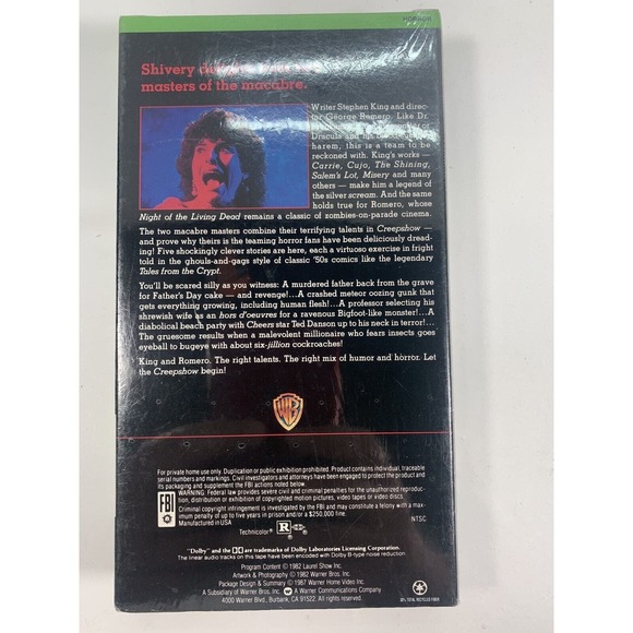 Media | Sealed Creepshow Vhs Tape George R Romero Steven King For ...